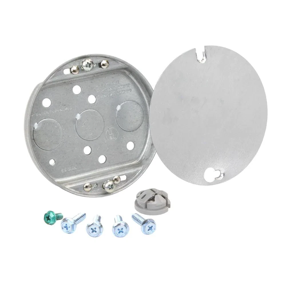 4 In. round 1/2 In. Deep 5.9 Cu. In. Metallic Ceiling Fan/Light Fixture ...