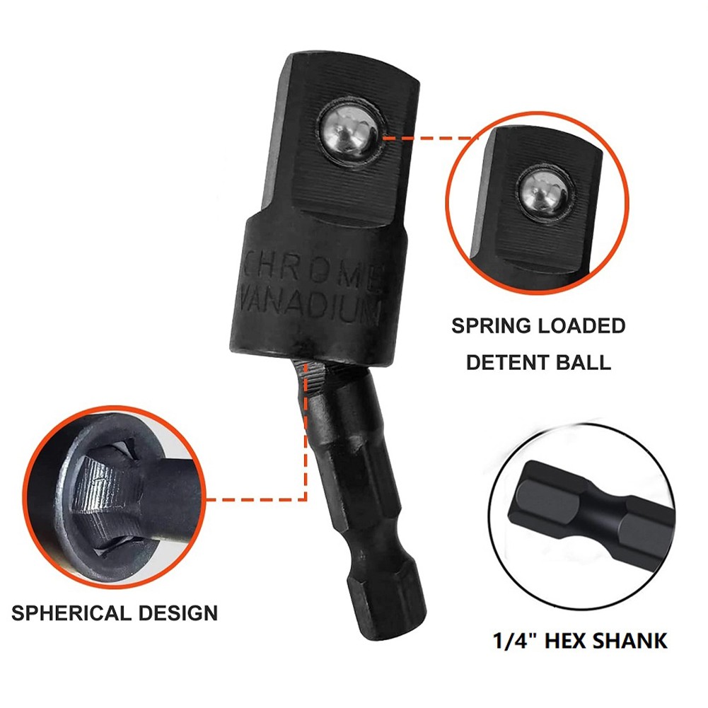 4 In1 360° Rotatable Impact Socket Adapter W 105 Degree Angle ...