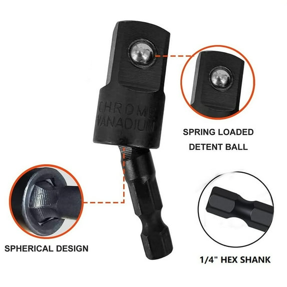 4 In1 360° Rotatable Impact Socket Adapter W 105 Degree Angle ...