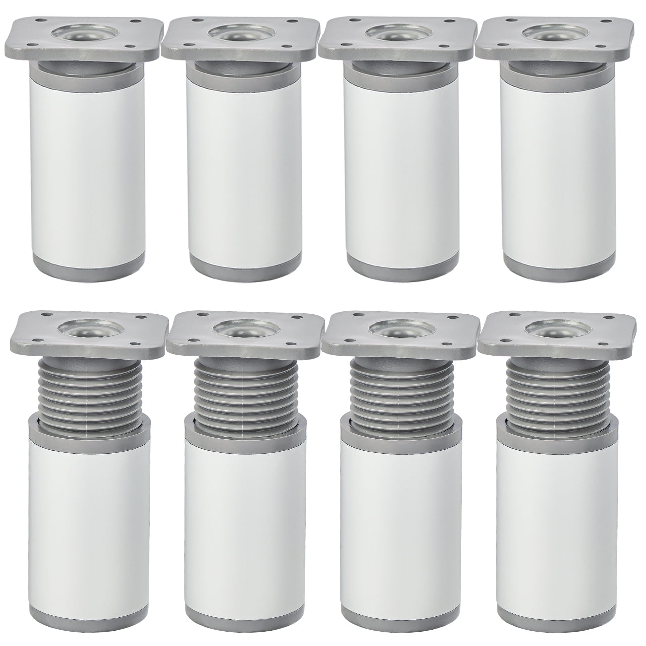 4 Inch / 10cm Adjustable Furniture Legs, Btowin VCF 8 Pcs Matte Silver ...