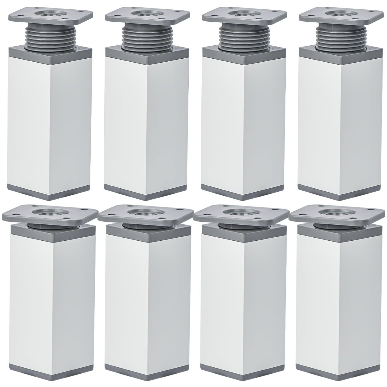 4 Inch / 10cm Adjustable Furniture Legs, Btowin VCF 8 Pcs Matte Silver ...