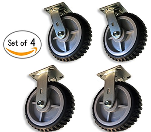 4 Inch - 2 Swivel & 2 Fixed Off Road Caster Set - LS - Xtreme Rubber on ...
