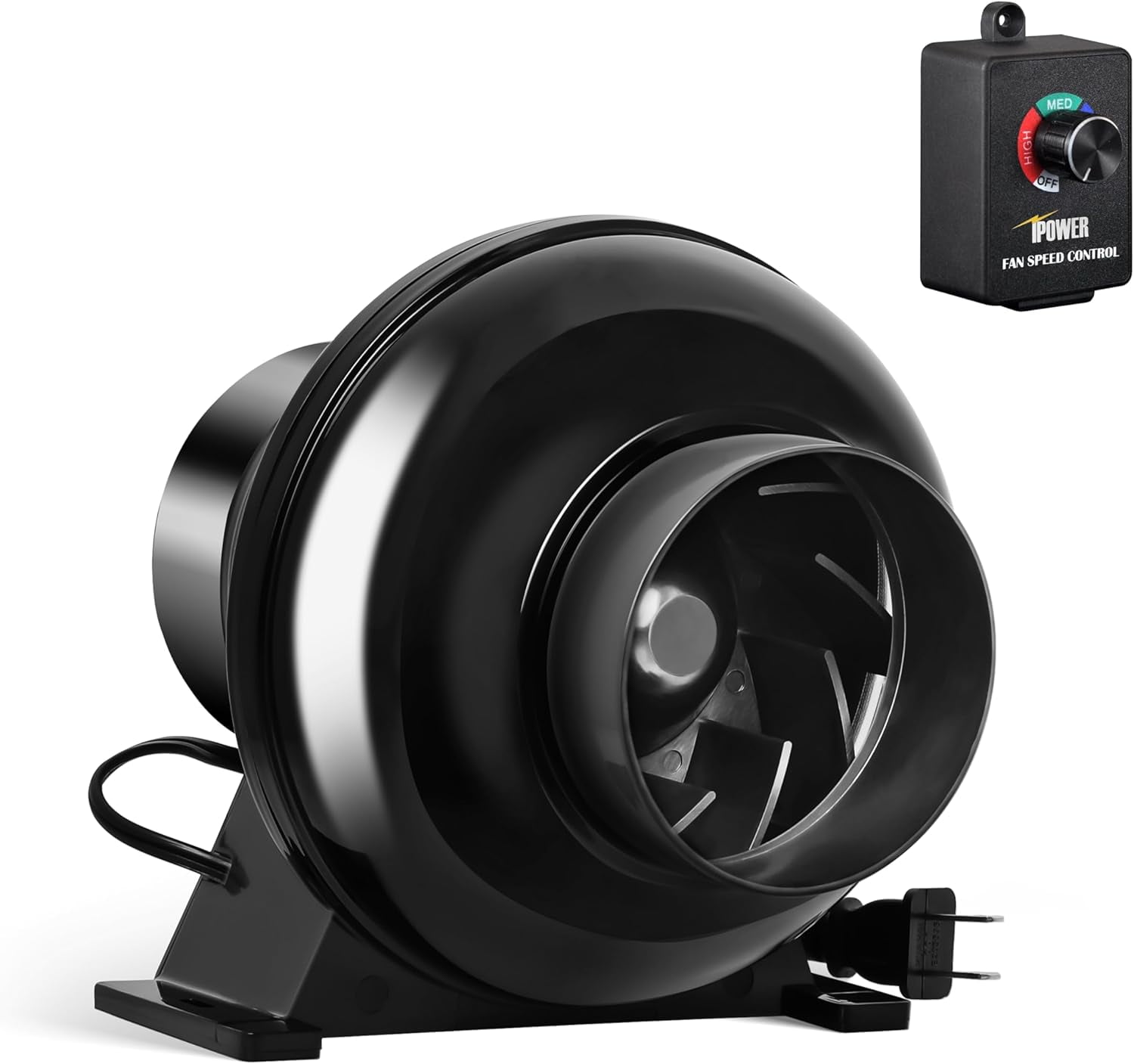 4 Inch 230 CFM Inline Duct Ventilation Fan with Speed Controller ...