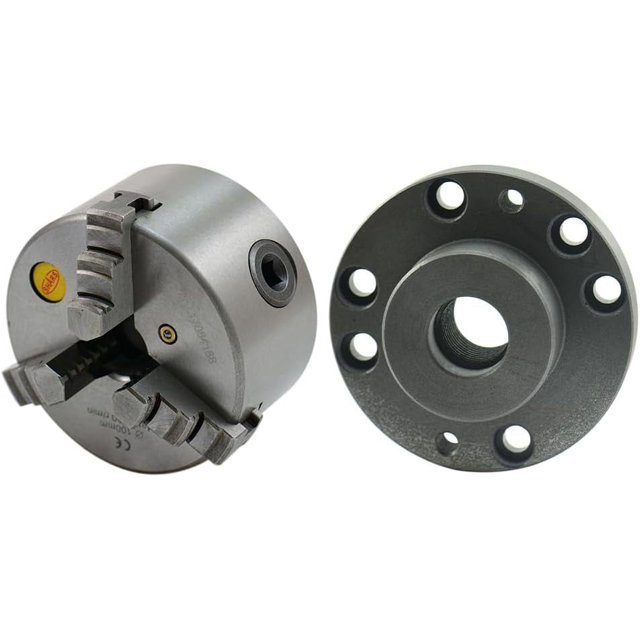 4 Inch 3 Jaw Self-Centering Scroll Lathe Chuck Solid Jaws with 1 x 10 ...