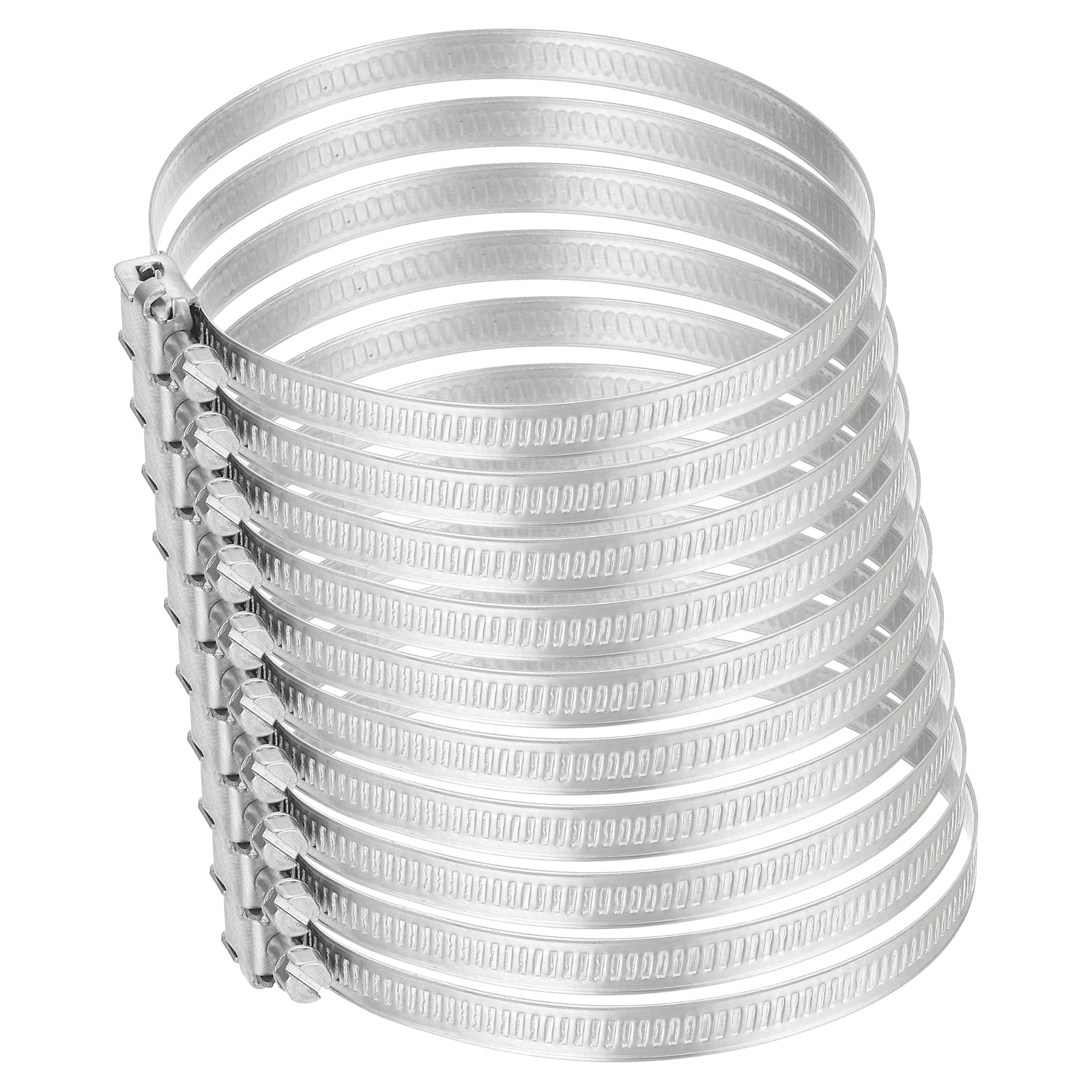 4 Inch 304 Stainless Steel Duct Clamps, 10 Pcs Adjustable Hose Clamps ...