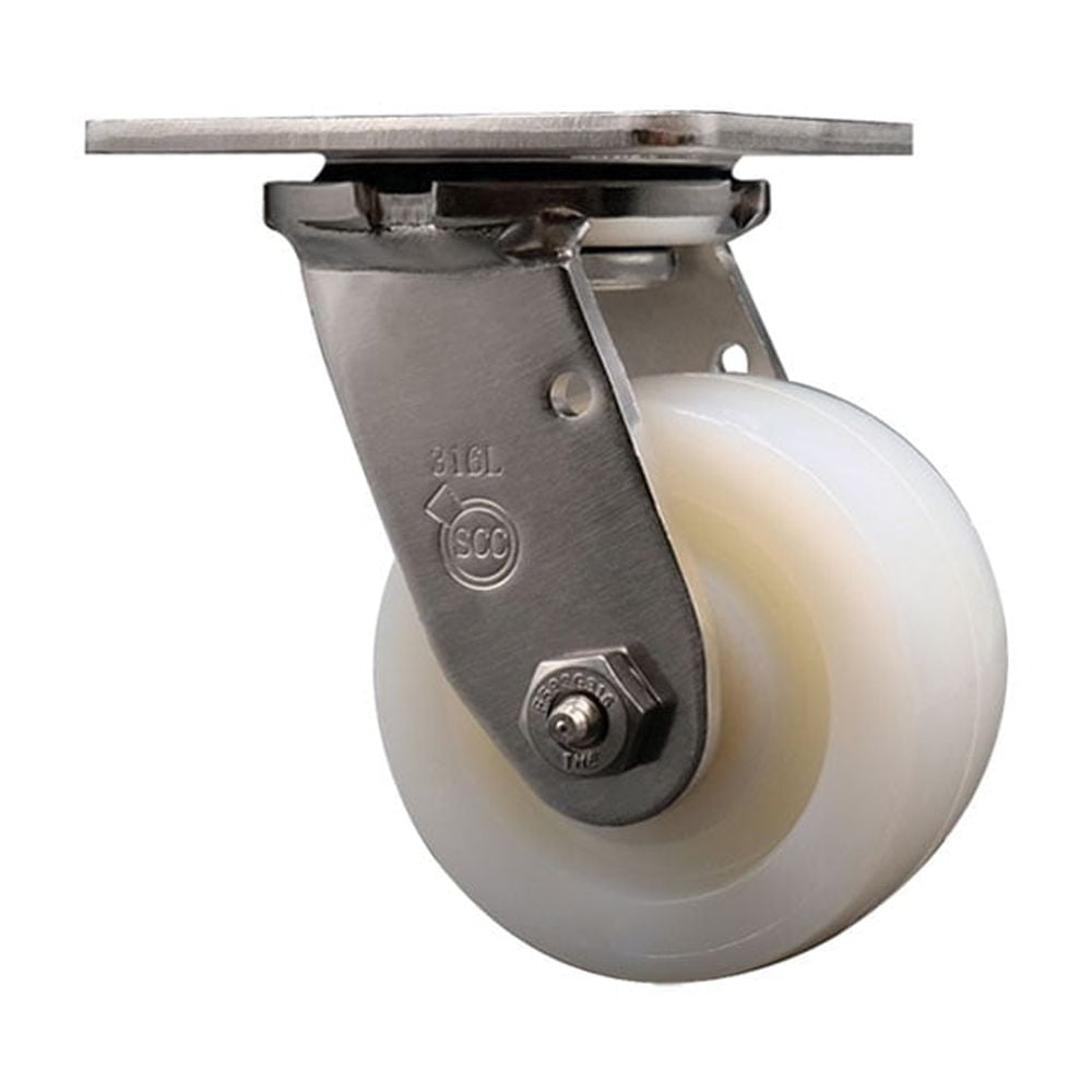 4 Inch 316 Stainless Steel Nylon Wheel Swivel Caster with Ball Bearing ...