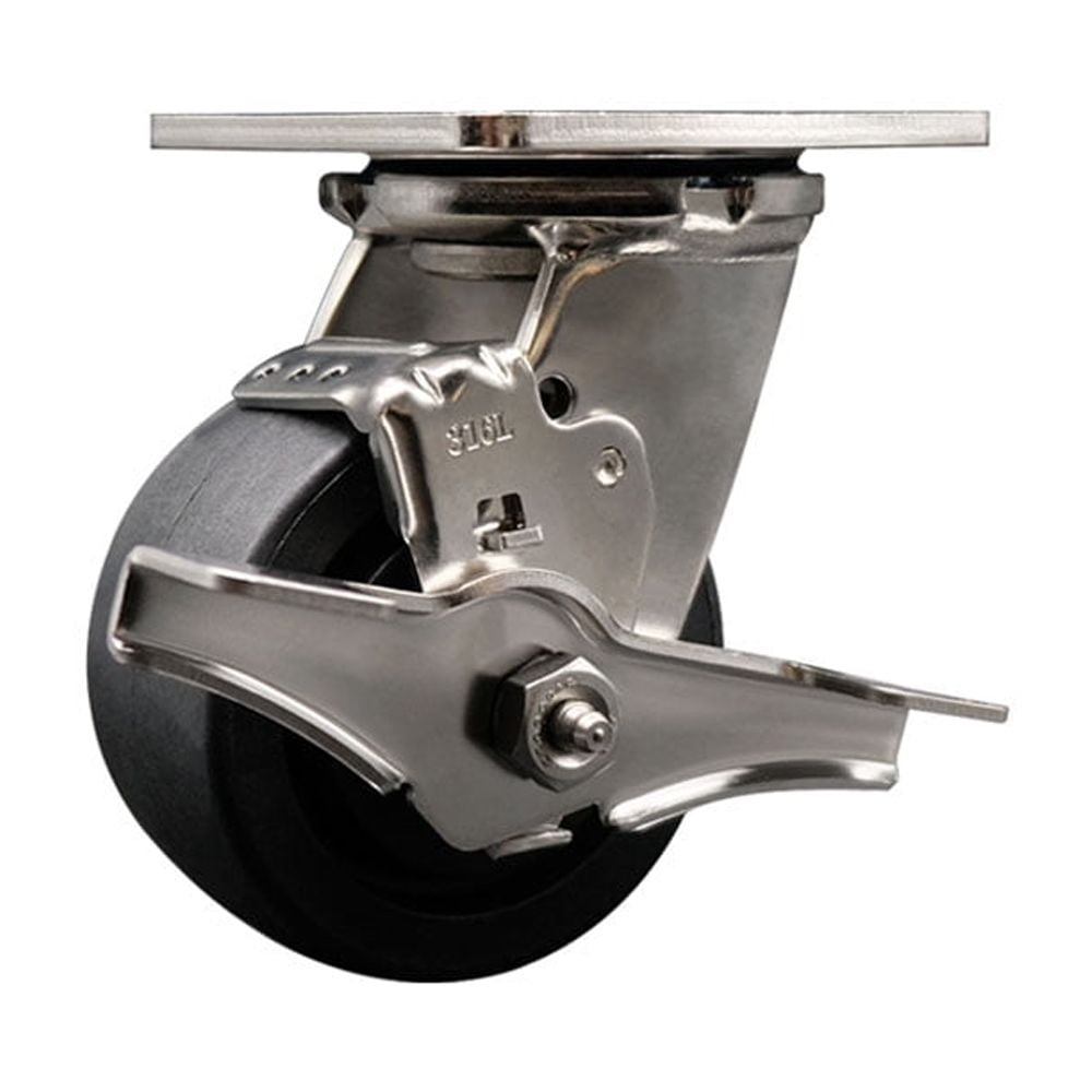 4 Inch 316SS Glass Filled Nylon Swivel Caster with Delrin Bearing and ...