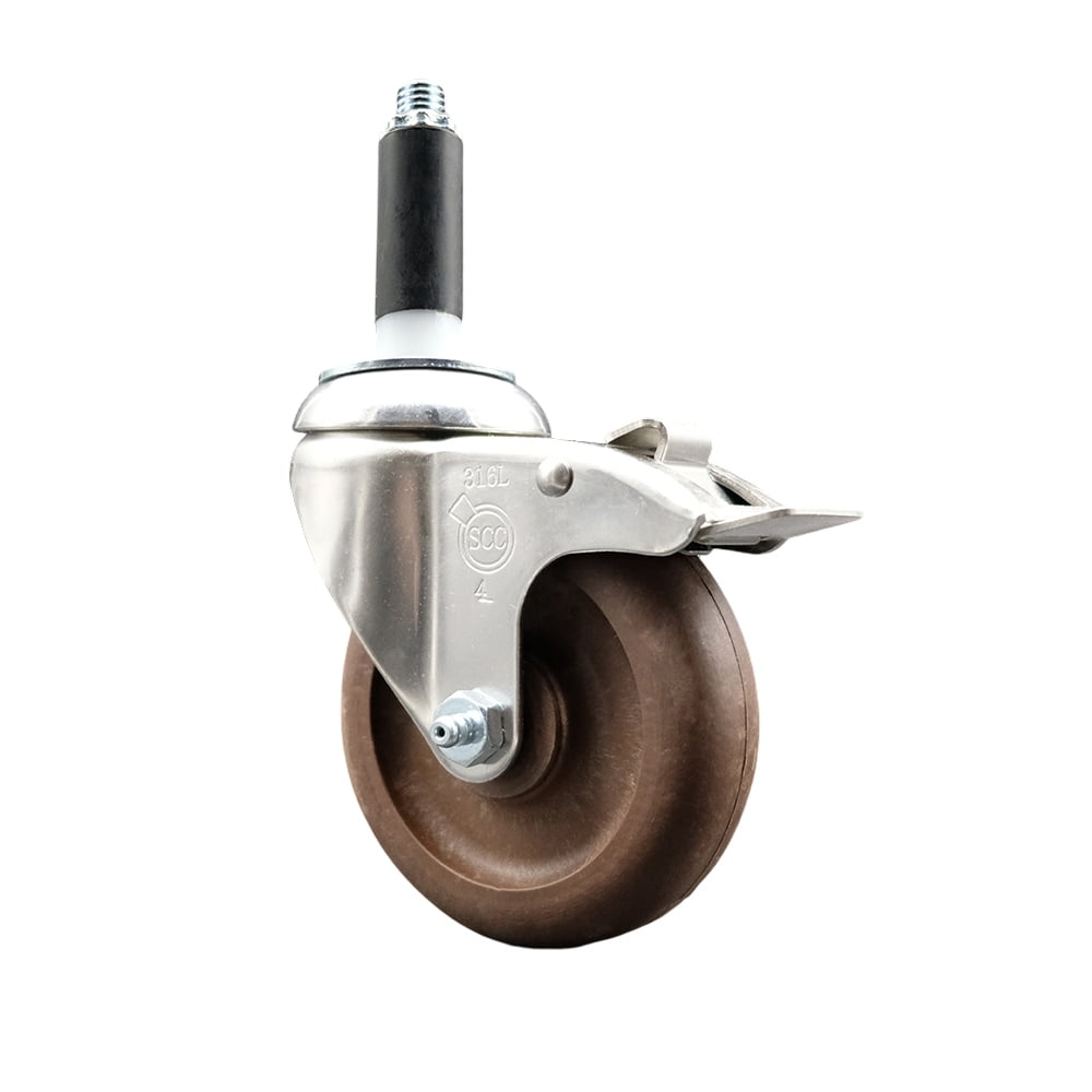 4 Inch 316SS High Temp Glass Filled Nylon 7/8 Inch Stem Caster Lock ...