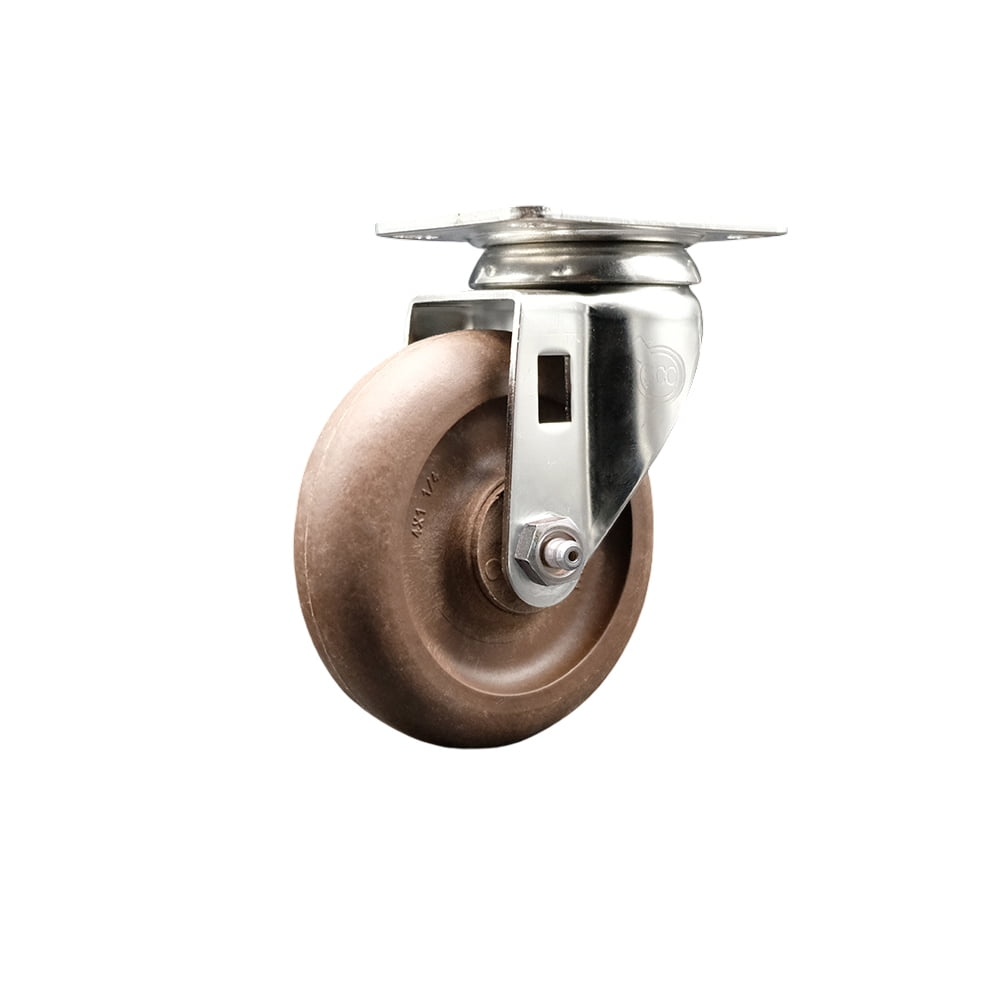 4 Inch 316SS High Temp Glass Filled Nylon Wheel Swivel Top Plate Caster ...