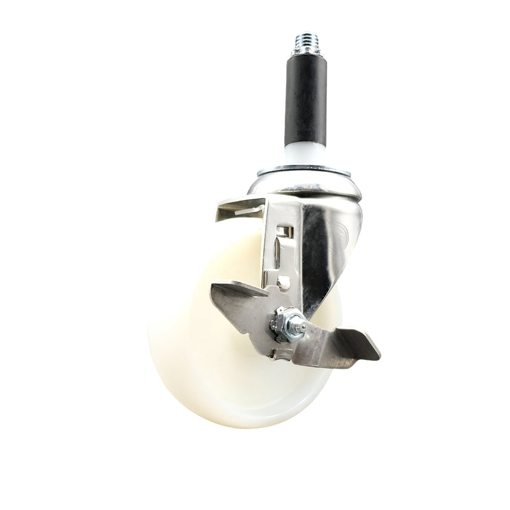 4 Inch 316SS Nylon Wheel Swivel 7/8 Inch Expanding Stem Caster with ...