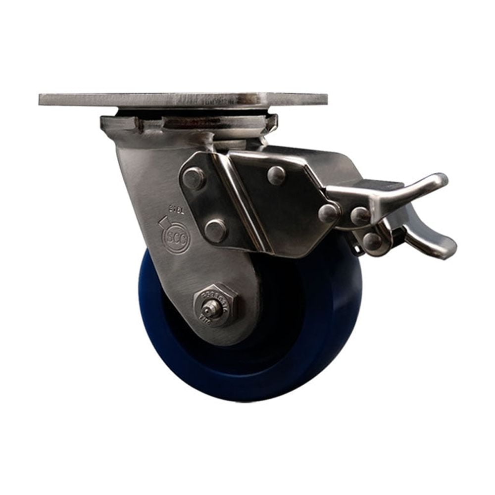 4 Inch 316SS Solid Polyurethane Swivel Caster with Delrin Bearing and ...