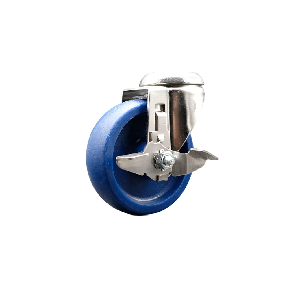 4 Inch 316SS Solid Polyurethane Wheel Swivel Bolt Hole Caster with ...