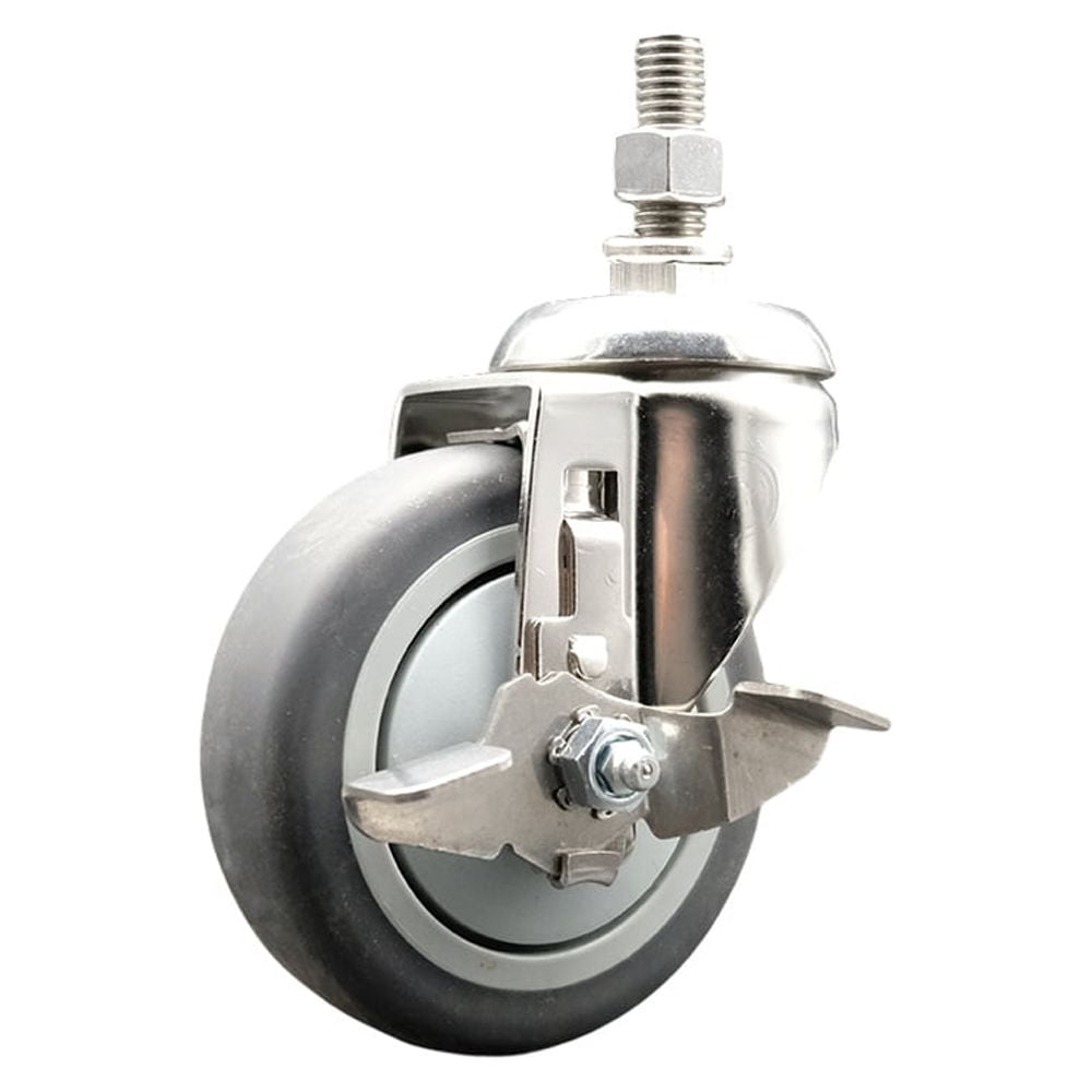4 Inch 316SS Thermoplastic Rubber Swivel ½ Inch Threaded Stem Caster ...