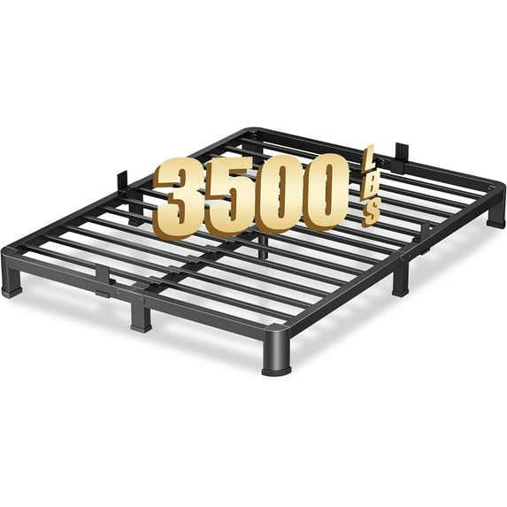 4 Inch 3500 lbs Bed Frame with Round-Corner & Anti-Squeak Design ...