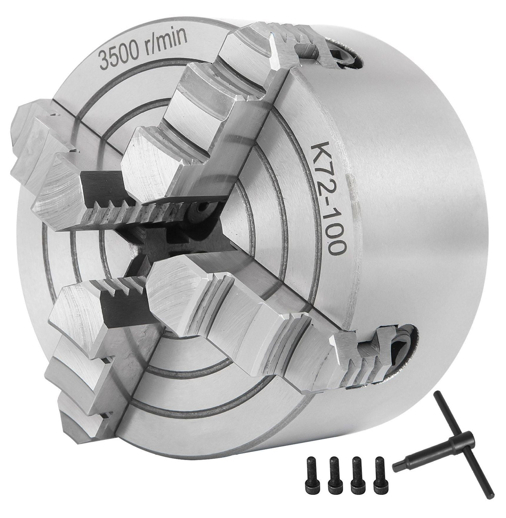 4 Inch 4-Jaw Lathe Chuck, Independent Reversible Jaw Metal Lathe Chuck, Turning Machine ...