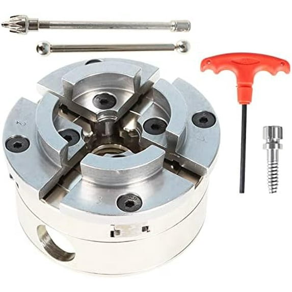 4-Inch 4-Jaws Bevel Gear Chuck Reversible 1-Inch x 8-TPI Wood Turning ...