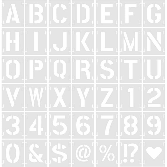 4 Inch 42 Pcs Reusable Letter Number Symbol Stencils, Plastic Painting ...