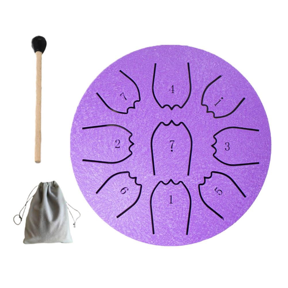 4-Inch 9-Notes Steel Tongue Drum for Outdoor Meditation and Yoga ...