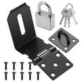 4 Inch 90 Degree Padlock Hasps, Stainless Steel Latch Lock Hasp with ...