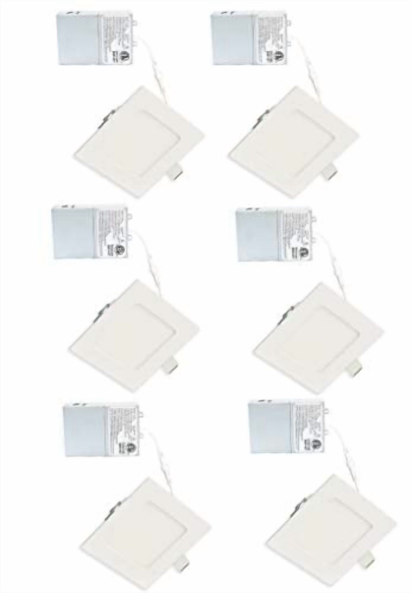 4-Inch 9W 120V Square Recessed Ultra Thin Ceiling LED Panel Downlight ...