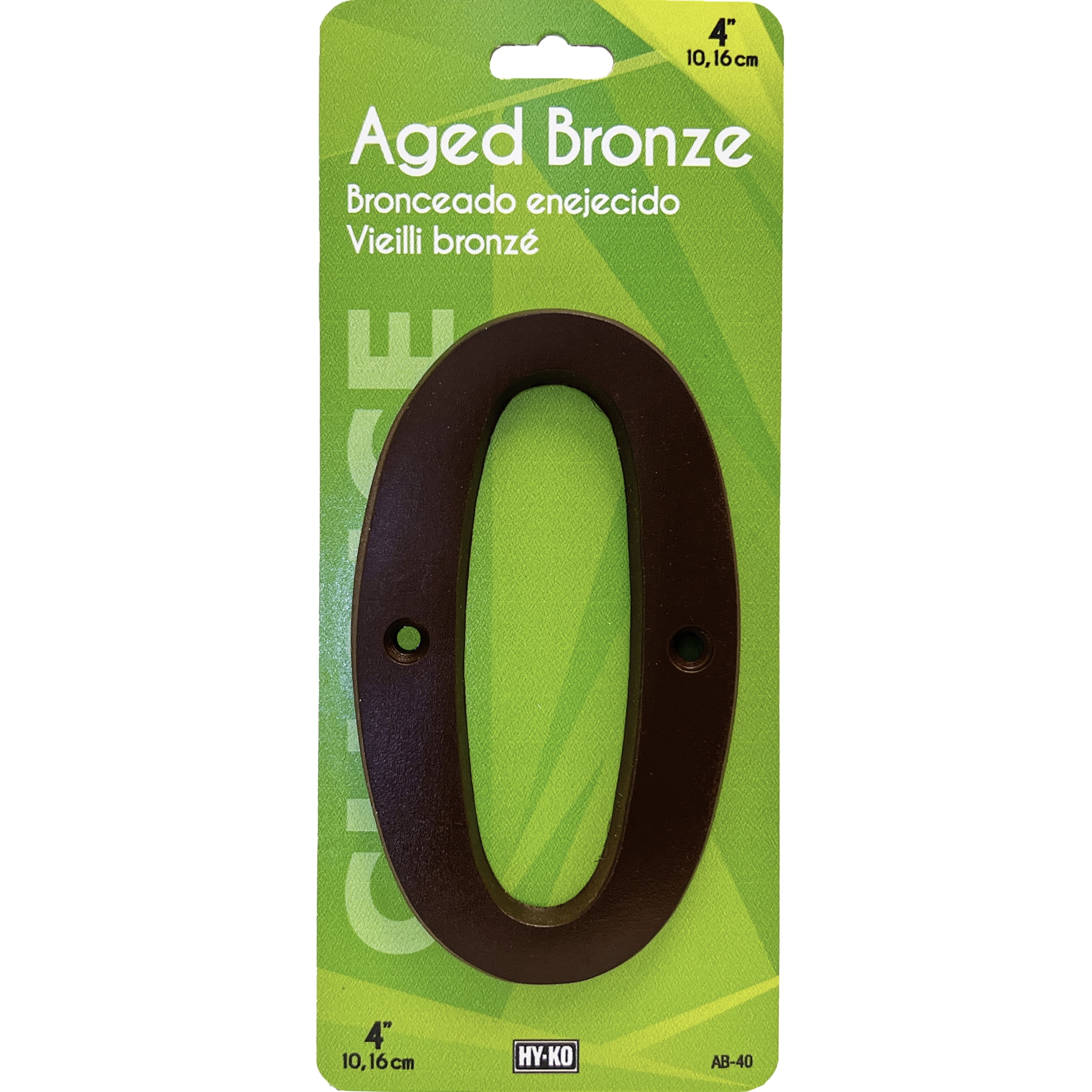 HY-KO 4" Aged Bronze Metal House Number 0 - Walmart.com