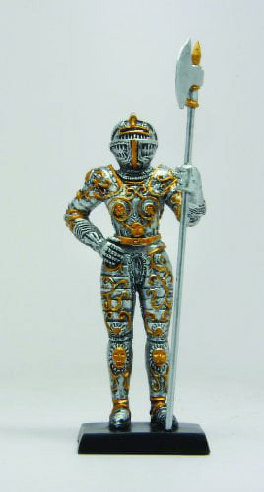4 Inch Armored Medieval Knight with Spear Resin Statue Figurine ...