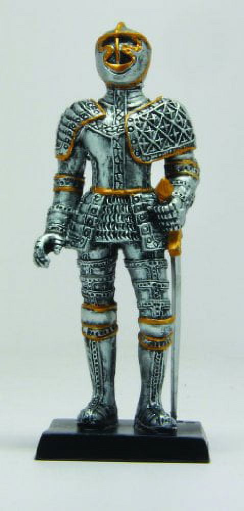 4 Inch Armored Medieval Knight with Sword Resin Statue Figurine ...