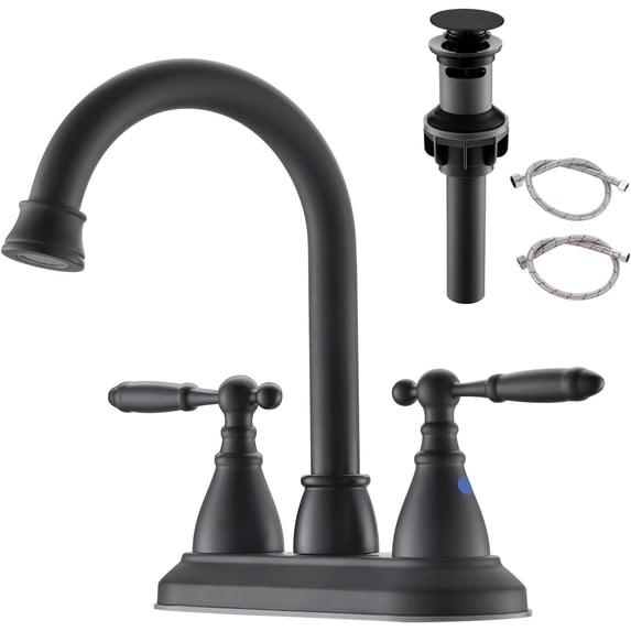4 Inch Bathroom Sink Faucet Black - 2 Handle Centerset Faucets | 360 ...