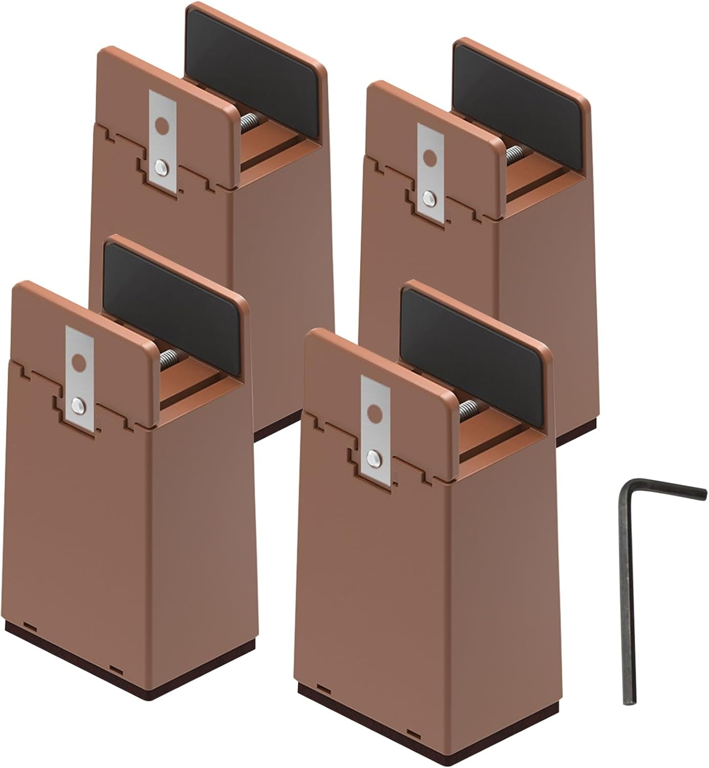 4 Inch Bed Risers with Adjustable Screw Clamp Heavy Duty Furniture ...