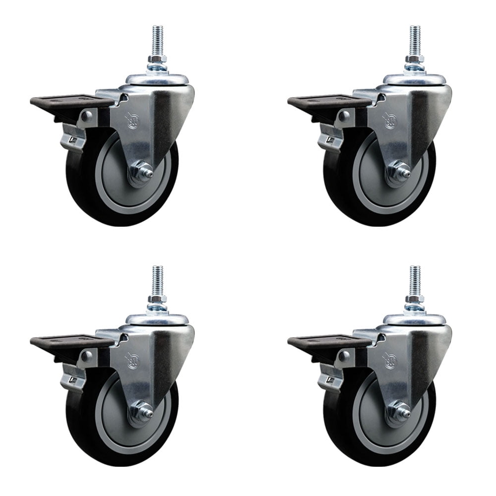 Shelf Caster Set 2 Inch Casters Set Of 4 - Threaded Stem Leveling ...