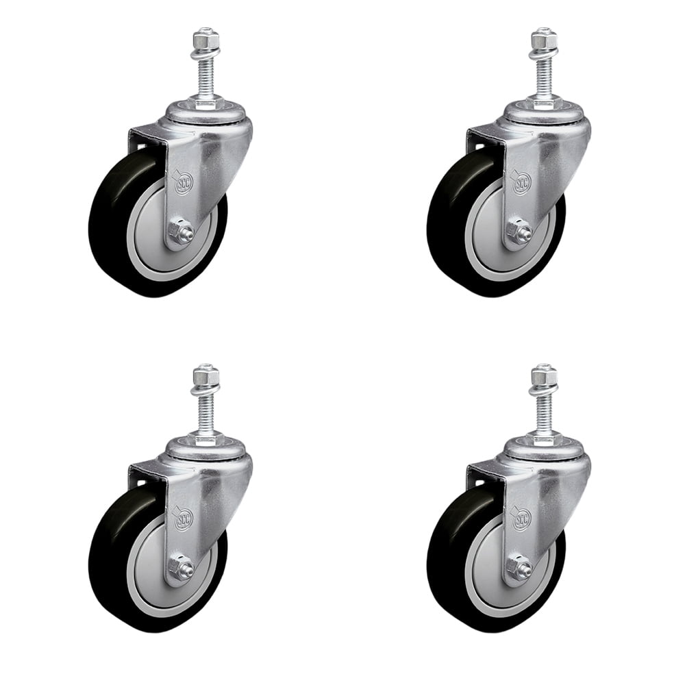 Shelf Caster Set 2 Inch Casters Set Of 4 - Threaded Stem Leveling ...