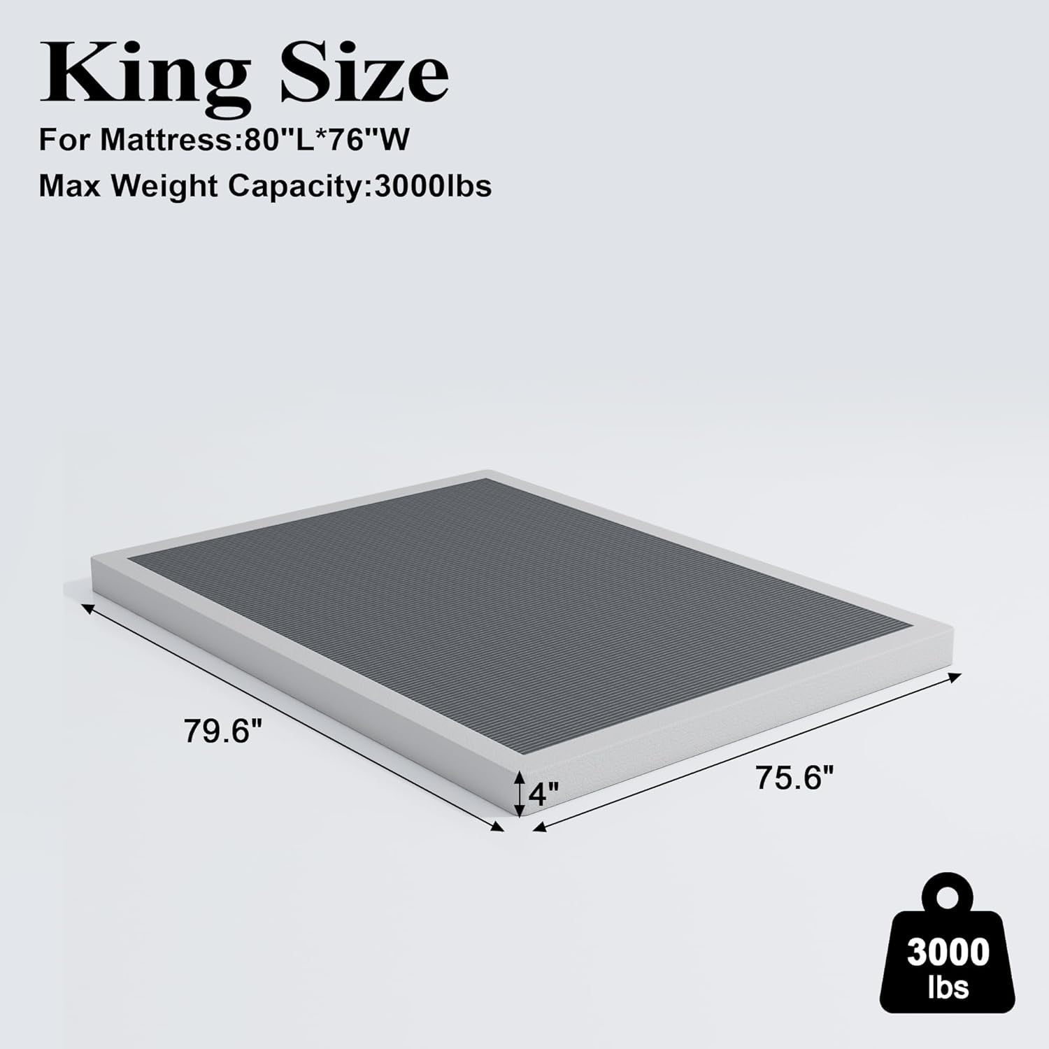 4 Inch Box Spring for King Bed - Walmart.com