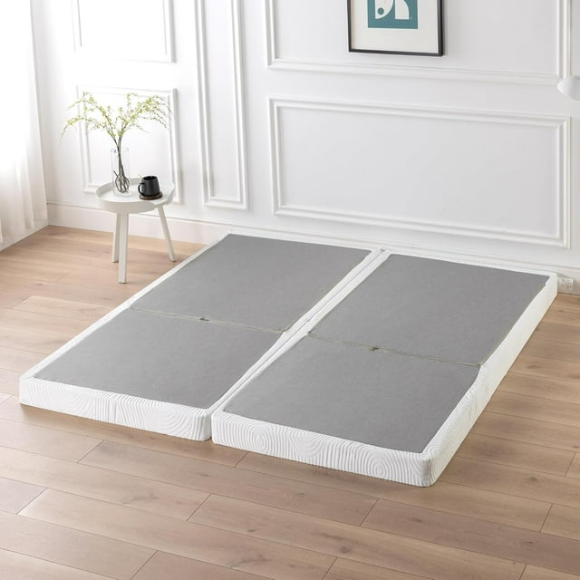 4 Inch Box Spring with Cover, No Assembly Mattress Foundation, Sturdy ...