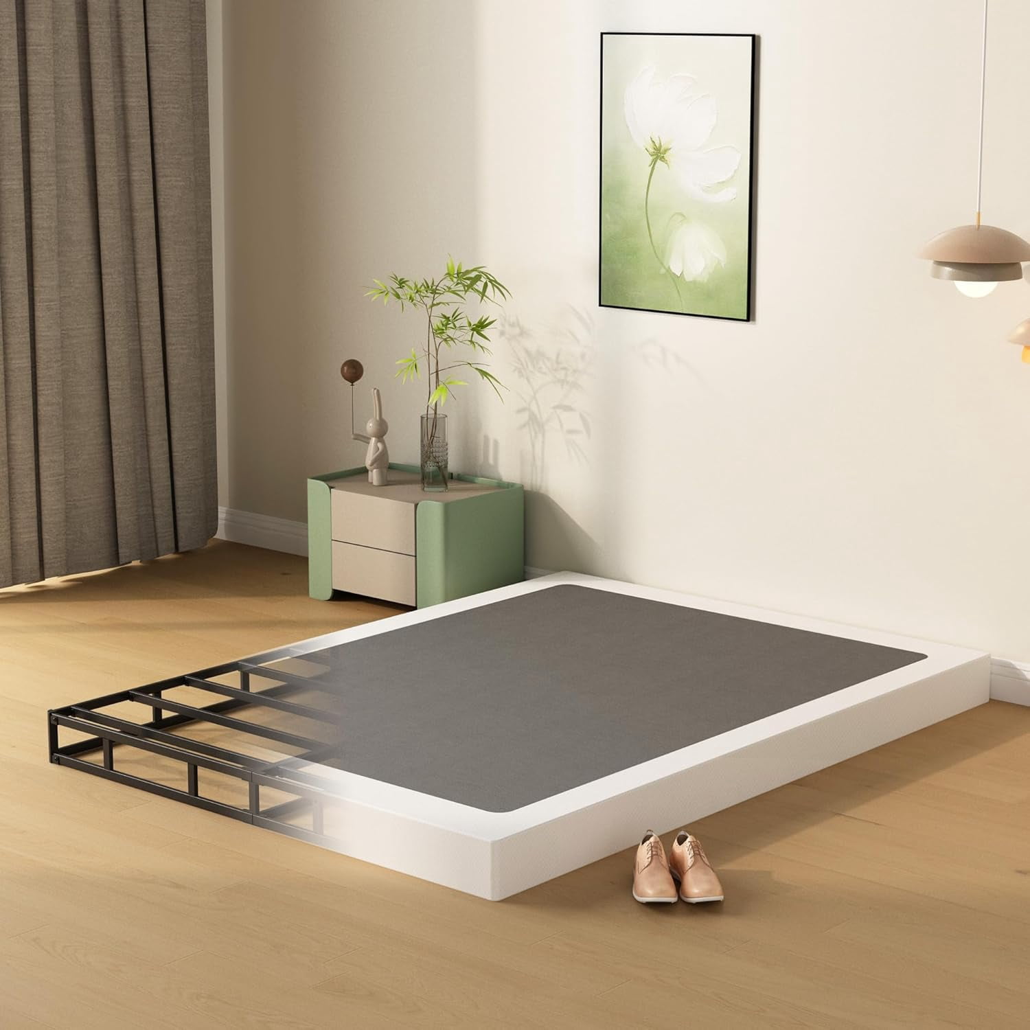 4 Inch Box Spring with Fabric Cover, No Noise Mattress Foundation for ...