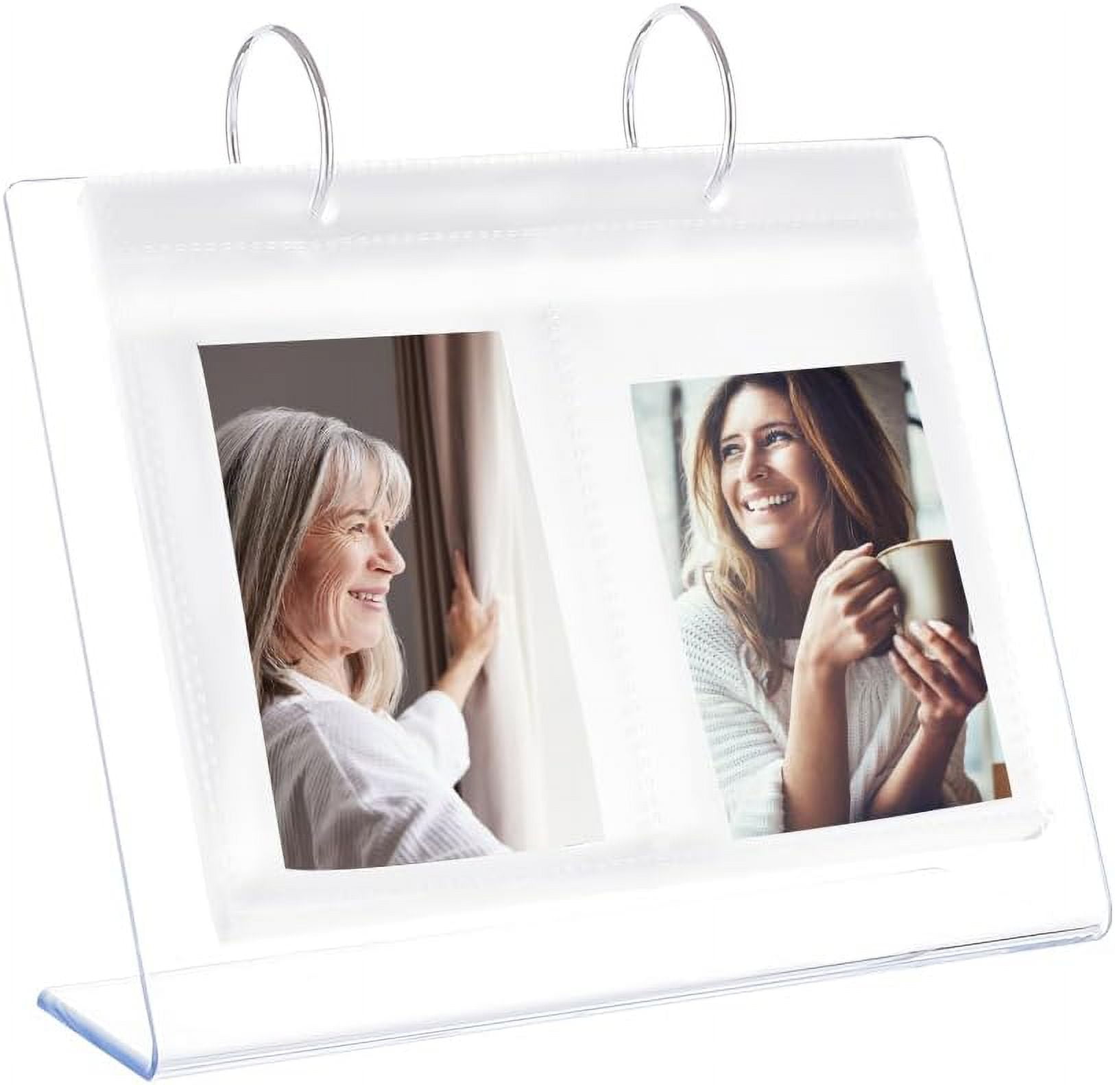 4 Inch Calendar-Style Tabletop Acrylic Photo Album Standing Flip Photo ...