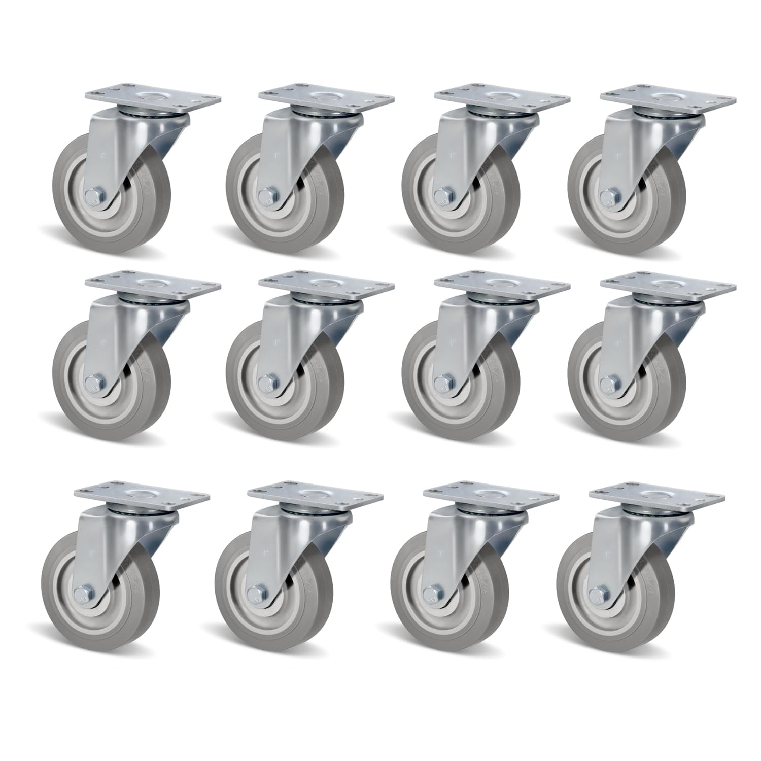 4 Inch Caster Wheels, Heavy Duty Caster Wheels,Rubber Wheel Silent ...