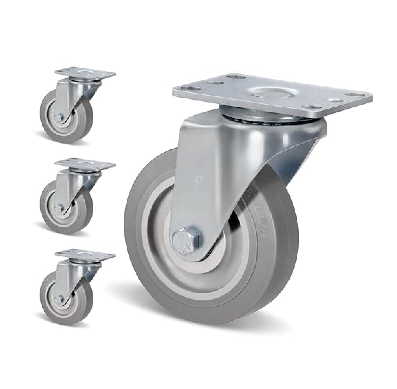 4 Inch Casters Set of 4 Heavy Duty Caster Wheels with Swivel 1200Lbs ...