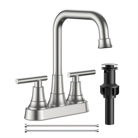 4 Inch Centerset Bathroom Faucet 3 Hole 2 Handle Stainless Steel ...
