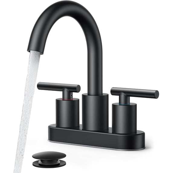 4 Inch Centerset Bathroom Faucet Black 2 Hole, Two Handle Matte Black ...