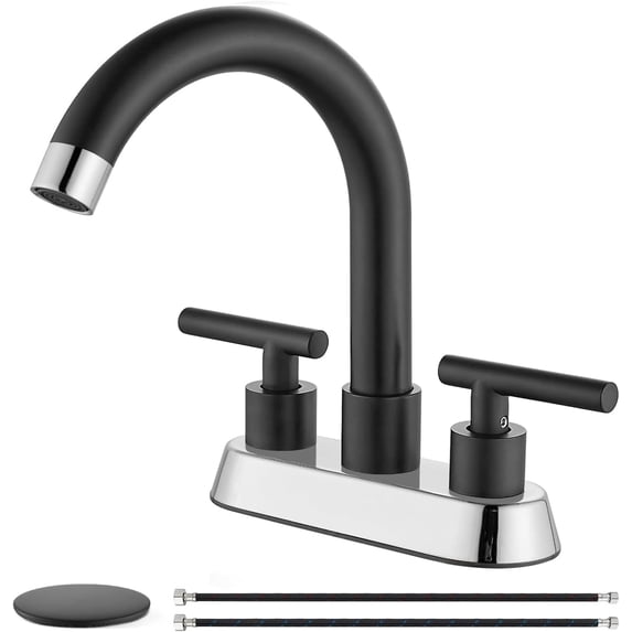 4 Inch Centerset Bathroom Sink Faucet Double Handles Bathroom Vanity ...