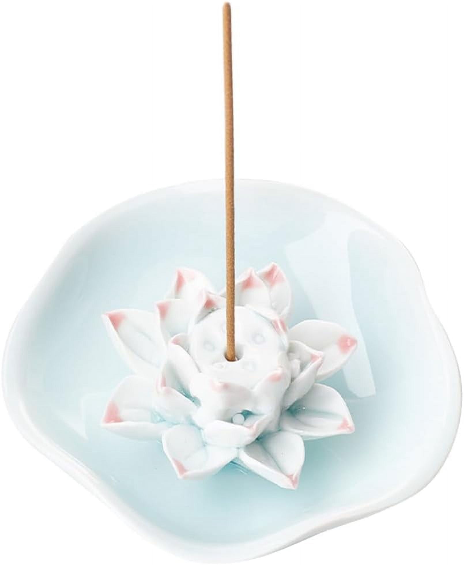 4 Inch Ceramic Lotus Incense Burners Handmade Flower Incense Stick ...