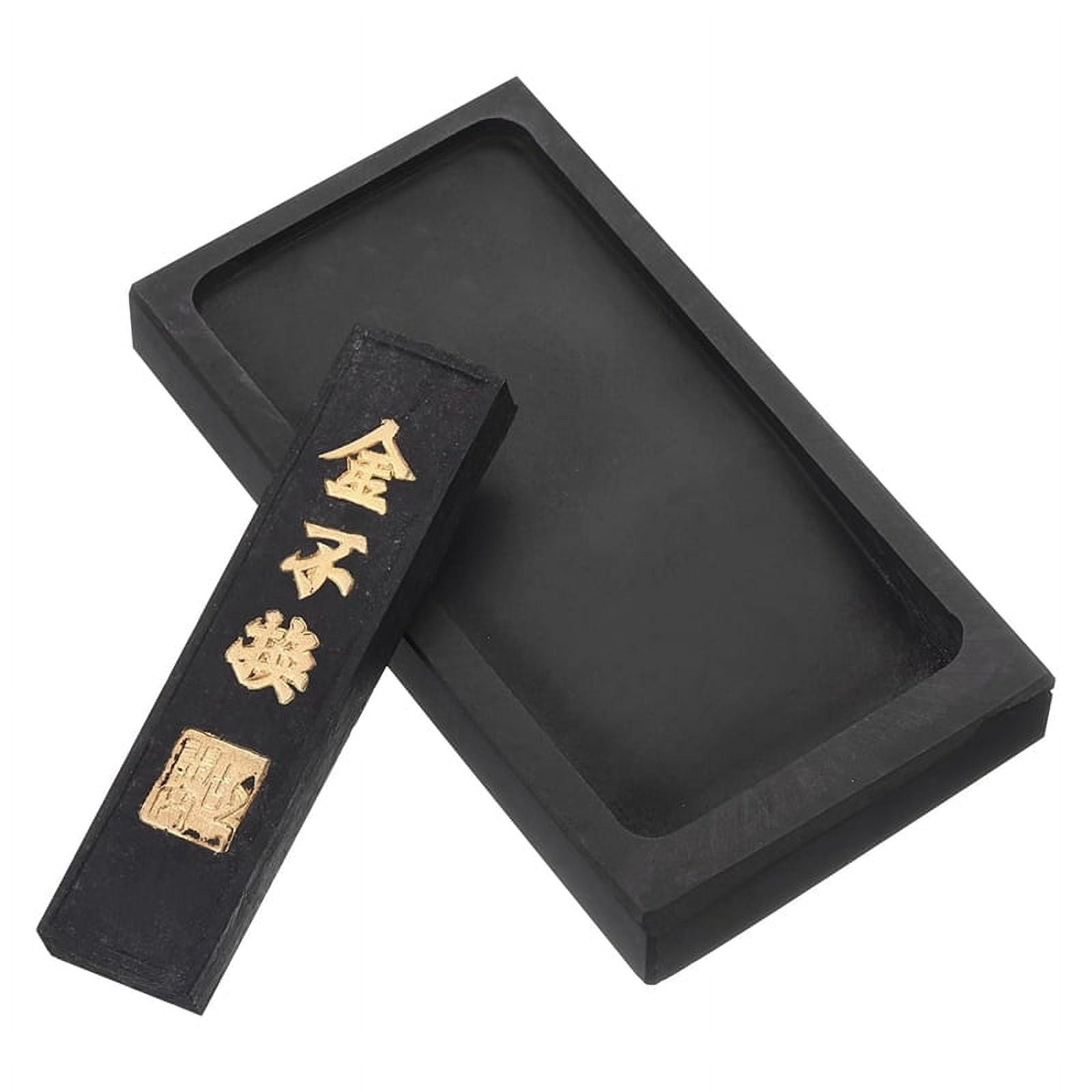 4 Inch Chinese Calligraphy Ink Stone with Ink Stick, Rectangle Ink ...