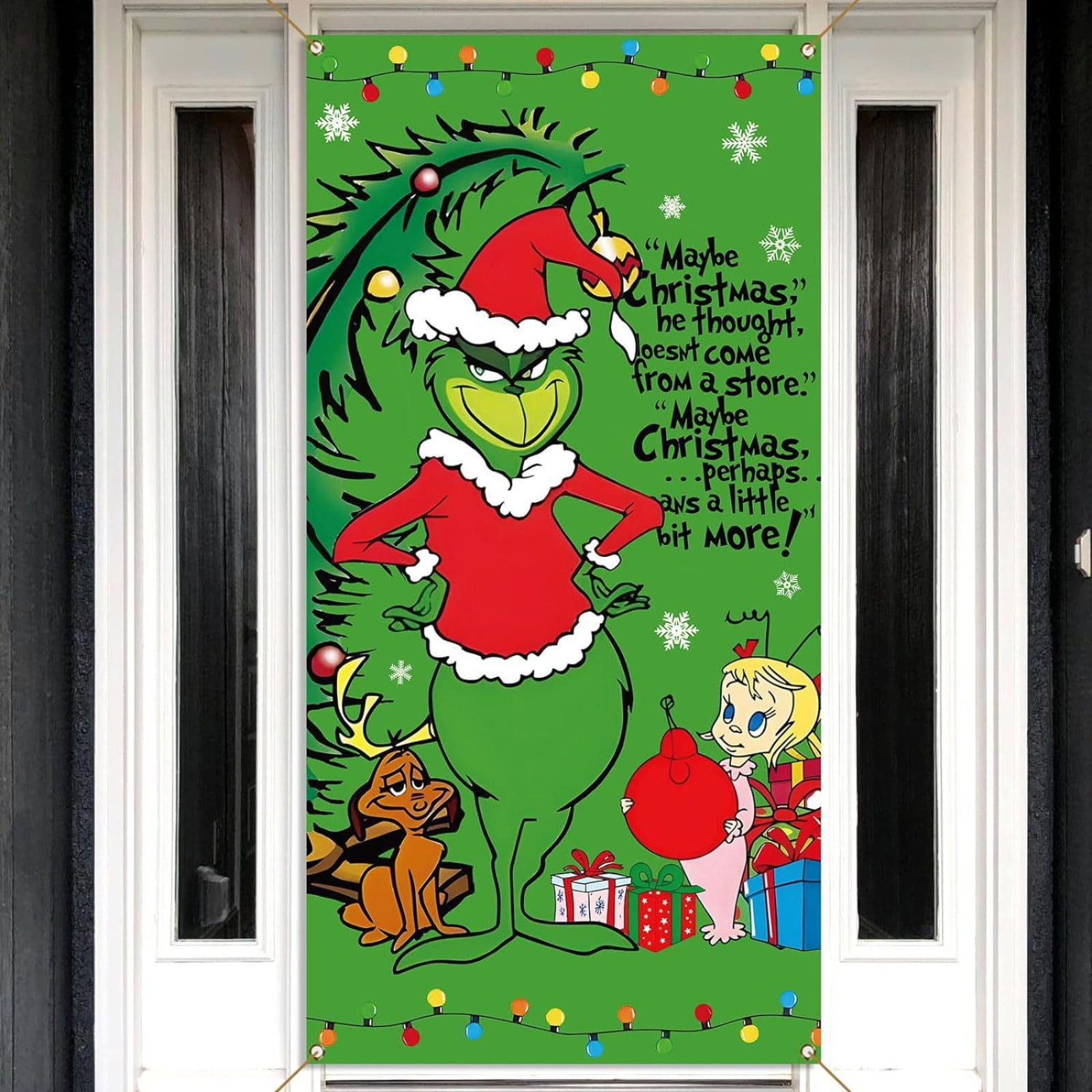 4 Inch Christmas Decor Grinch Christmas Door Decorations Hanging Fabric ...