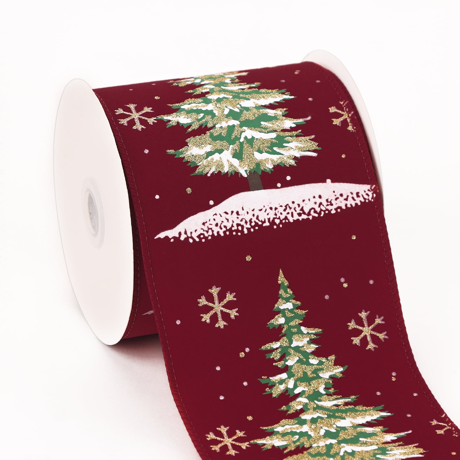 4 Inch Christmas Theme Ribbon for Wreath Crafts, 4'' x 10 Yds (30 ...