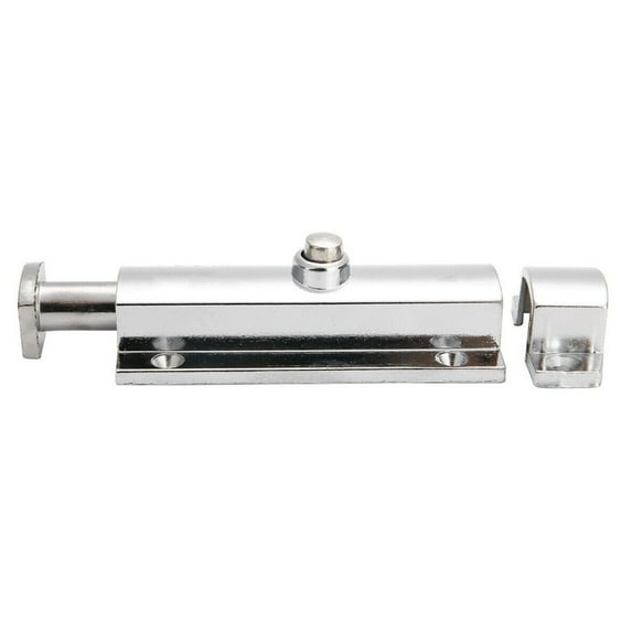 4\'Inch Chrome Plated Door Sash Security Bolt Button Open Spring Lock ...