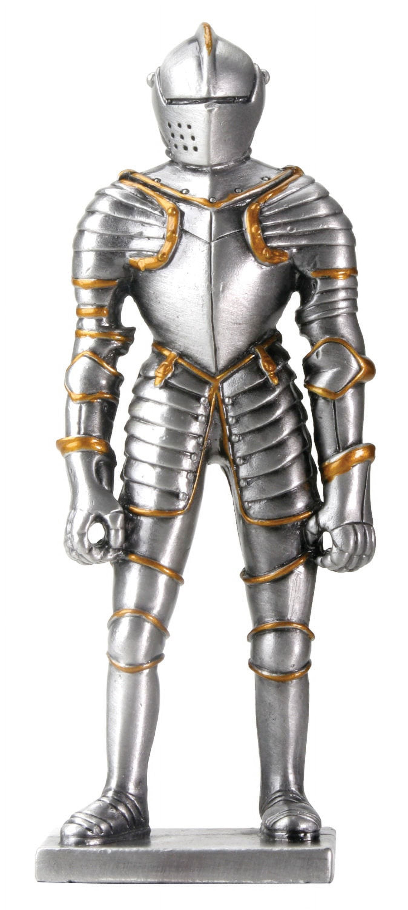 4 Inch Cold Cast Resin Silver Italian Knight Armor Figurine - Walmart.com