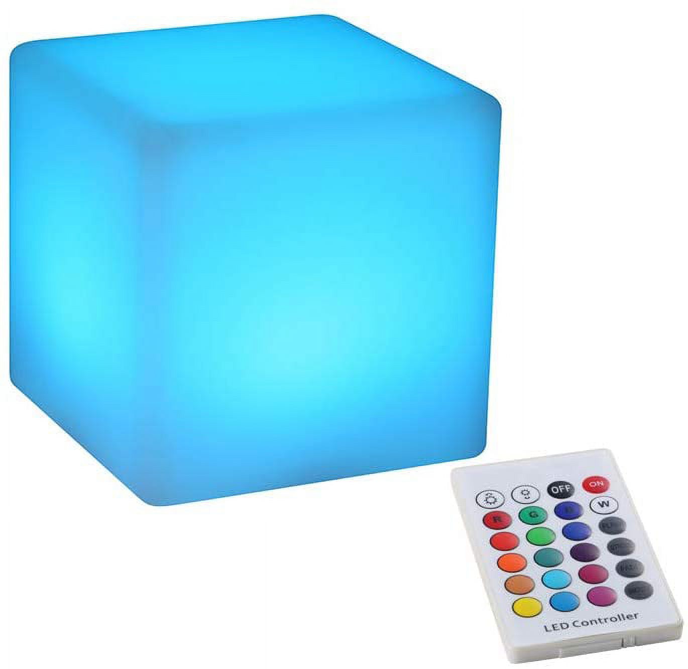 4-Inch Cordless LED Cube Night Light - 16 Colors, Remote Control ...