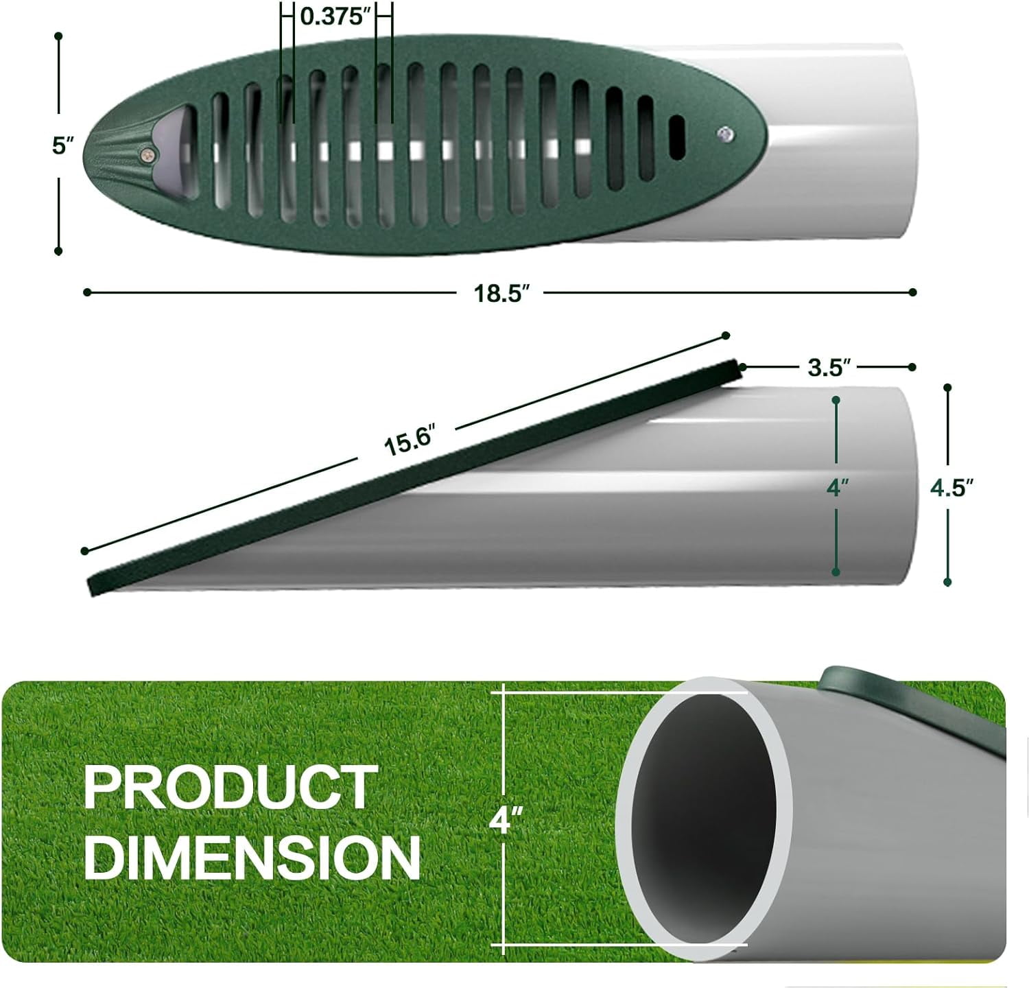 4 Inch Corrugated Sump Pump Drain Emitter Pipe with Angled Grating for ...
