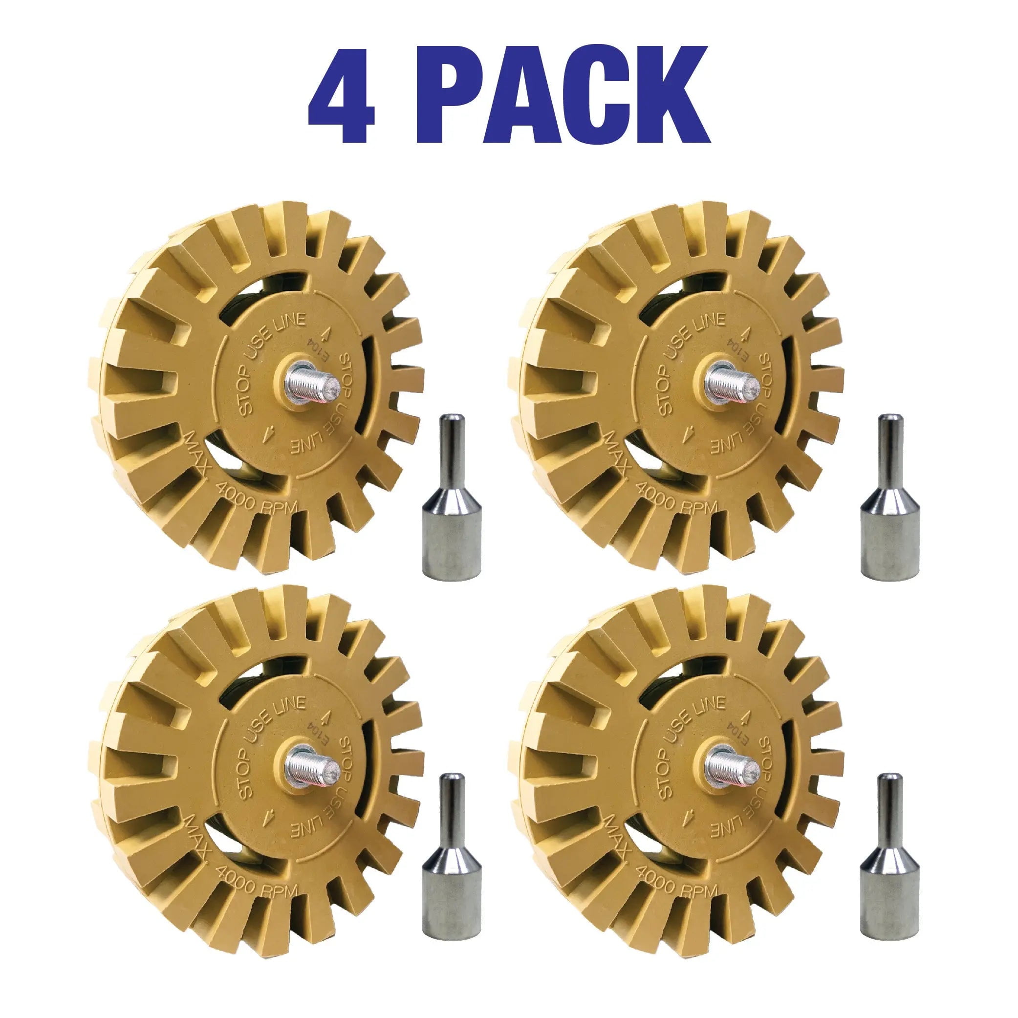 4 Inch Decal Remover Eraser Wheel with Adapter Quantity: 4 - 7092-4Pack ...