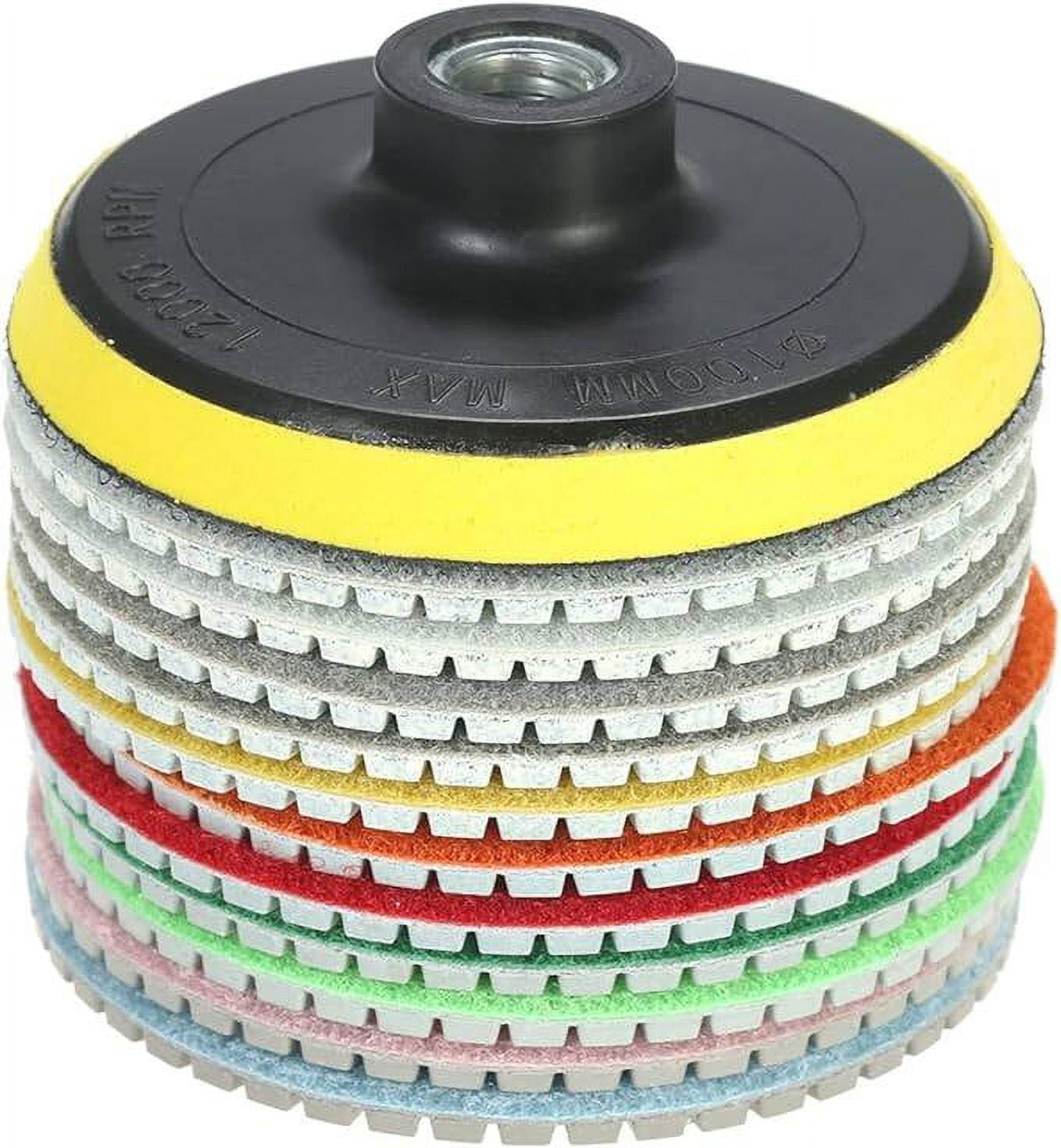 4 Inch Diamond Wet Polishing Pads, 11pcs, Grinding Disc + 1 Backing Pad ...